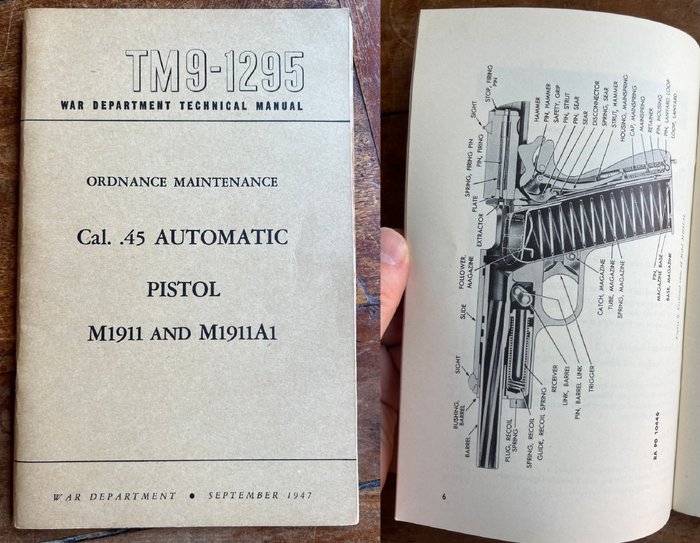 US Army M1911 Colt Pistol / Revolver Technical Ordnance... | Barnebys