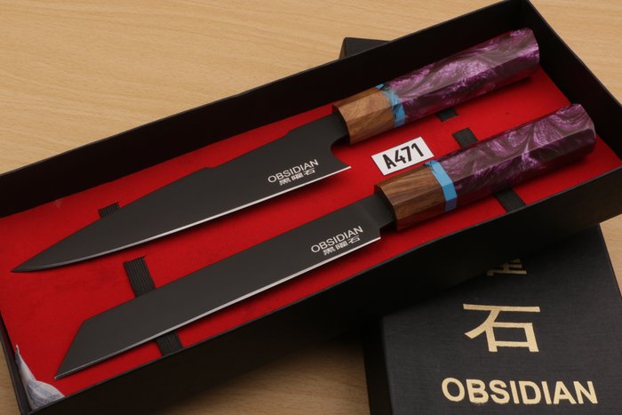 Obsidian - Kitchen knife - Kitchen knife set... | Barnebys