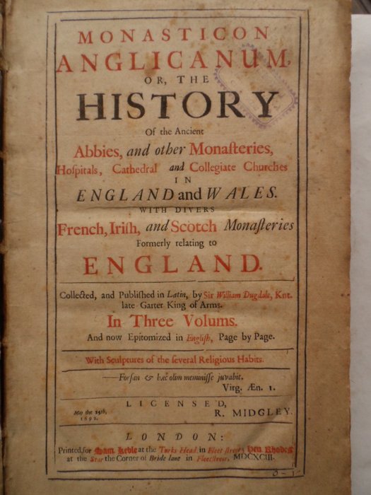 William Dugdale / Roger Dodsworth / John Stevens / James... | Barnebys