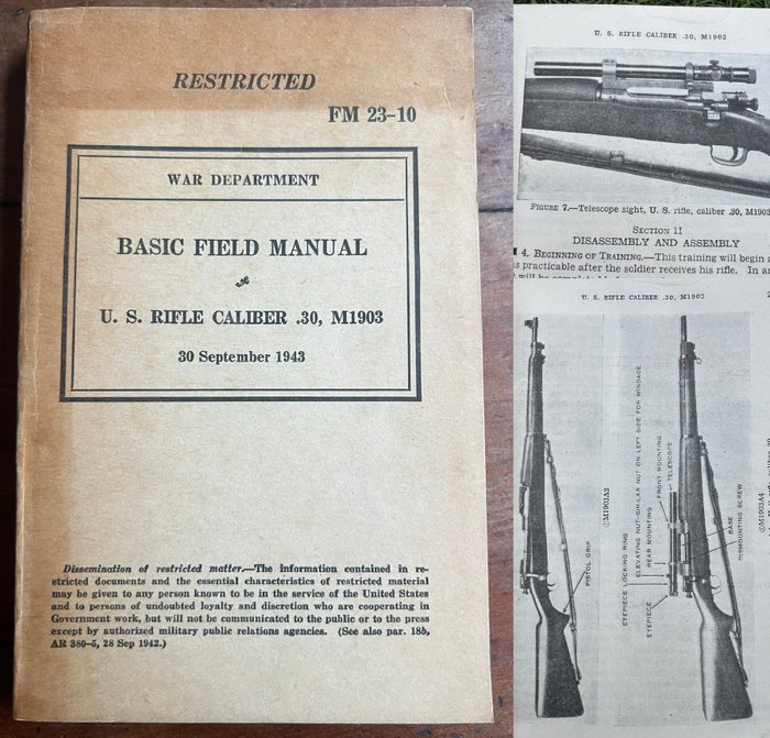 WW2 US Army M1903 Springfield (Sniper) Rifle Maintenance... | Barnebys