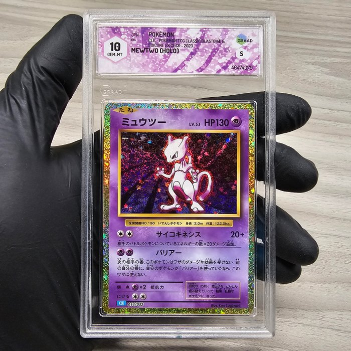 Pokémon Graded card - MEWTWO (Holo) Base Set Classic - Graad 10 | Barnebys
