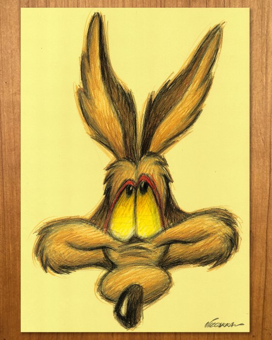 Joan Vizcarra - Original Color Pencil - Wile E. Coyote Close-Up – Hand ...
