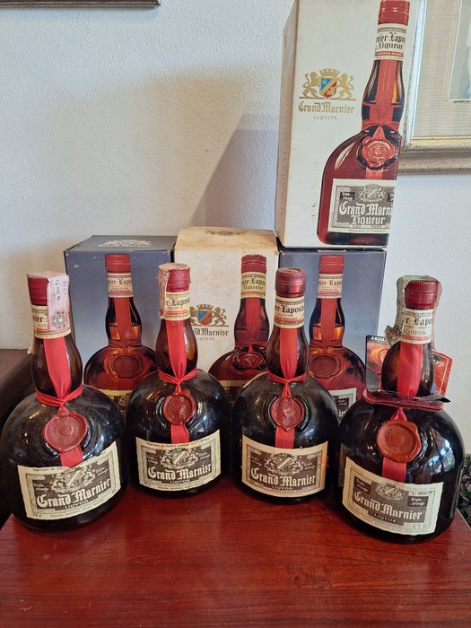 Grand Marnier - Cordon Rouge - b. 1970s to 1990s - 70cl, 74cl - 4 ...