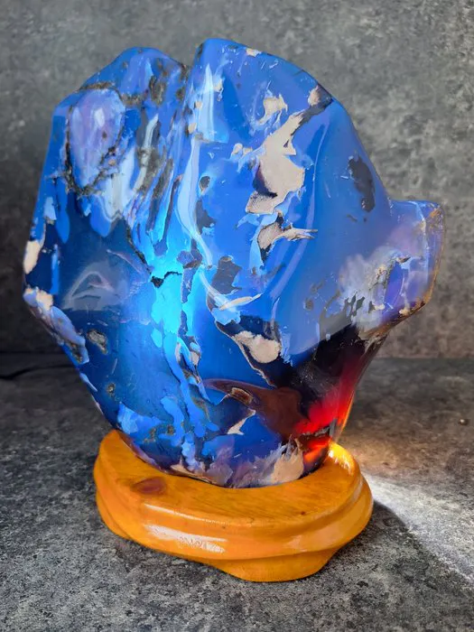 Amber - Amber - large rare specimen blue amber +3 kg - blue marks no UV ...