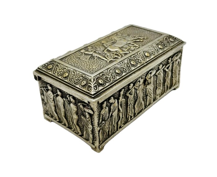 Escuela Francesa - Box - Silvered bronze - Burial of Julius Caesar ...