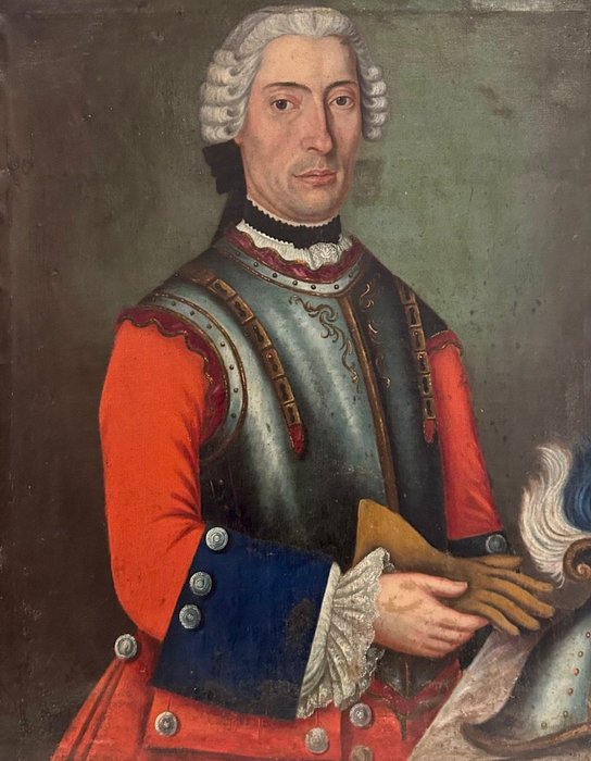 French school (XVII) - Retrato de noble militar de la Época Luis XV ...