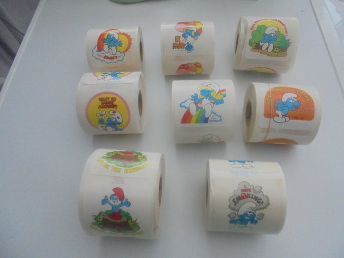 Themed collection - Smurf stickers 1980 (8 rolls of 200 stickers) - De ...