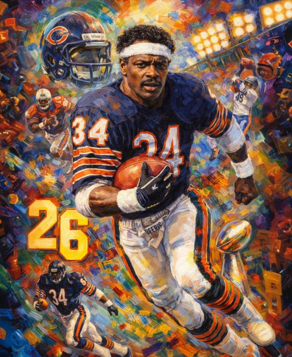 works! Artist by Raffaele De Leo - Walter Payton 2026... | Barnebys