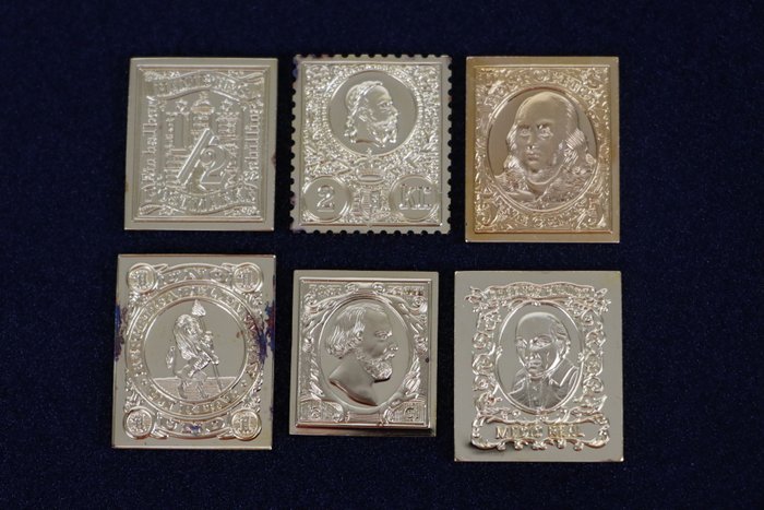 World - Official Gold on Silver Proofs 24K - First Stamps of the World ...