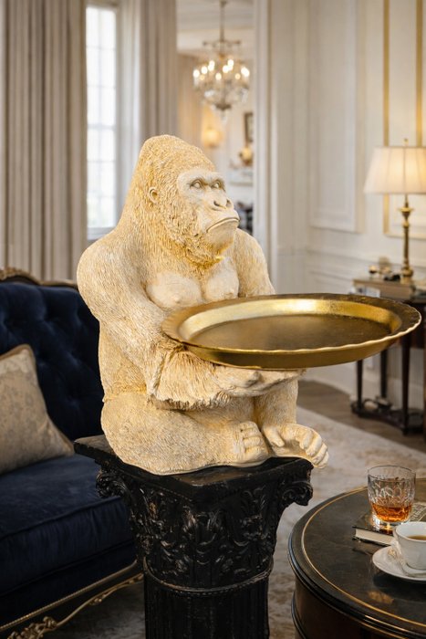 Statue, XL Gorilla with Tray - 51 cm - mgo - 2026 | Barnebys