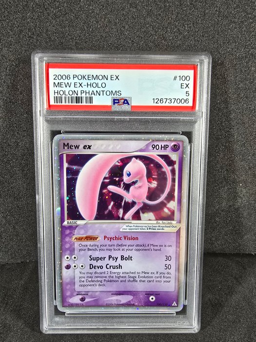 Pokémon - 1 Graded card - Mew 100 Foil - PSA 5 - EX - EX Holon Phantoms ...