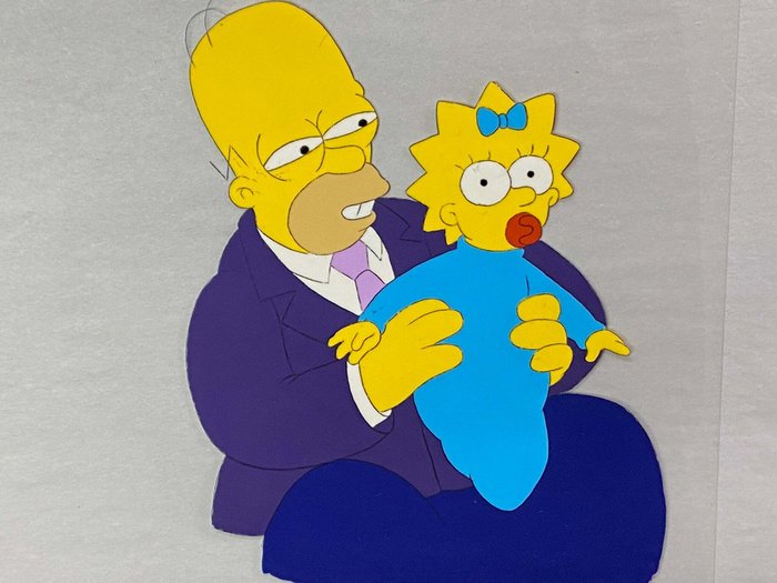 Gracie Films - Original Animation Cel of Homer and Maggie Simpson ...