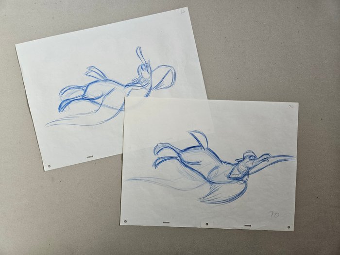 Walt Disney Studios - 2 Original animation drawings - The... | Barnebys