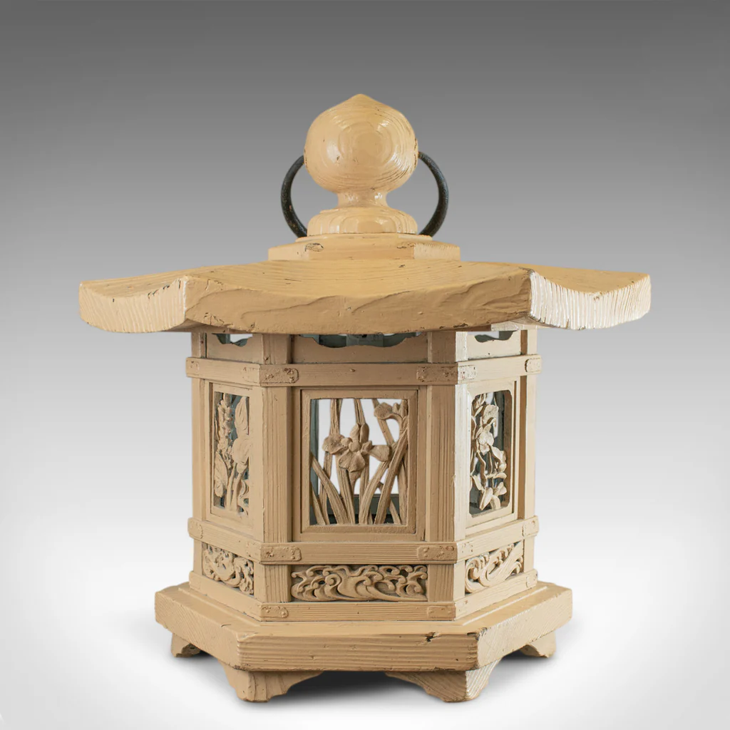 Antique Chinese Lantern, Hexagonal, Oriental, Cedar, Late 19th Century ...