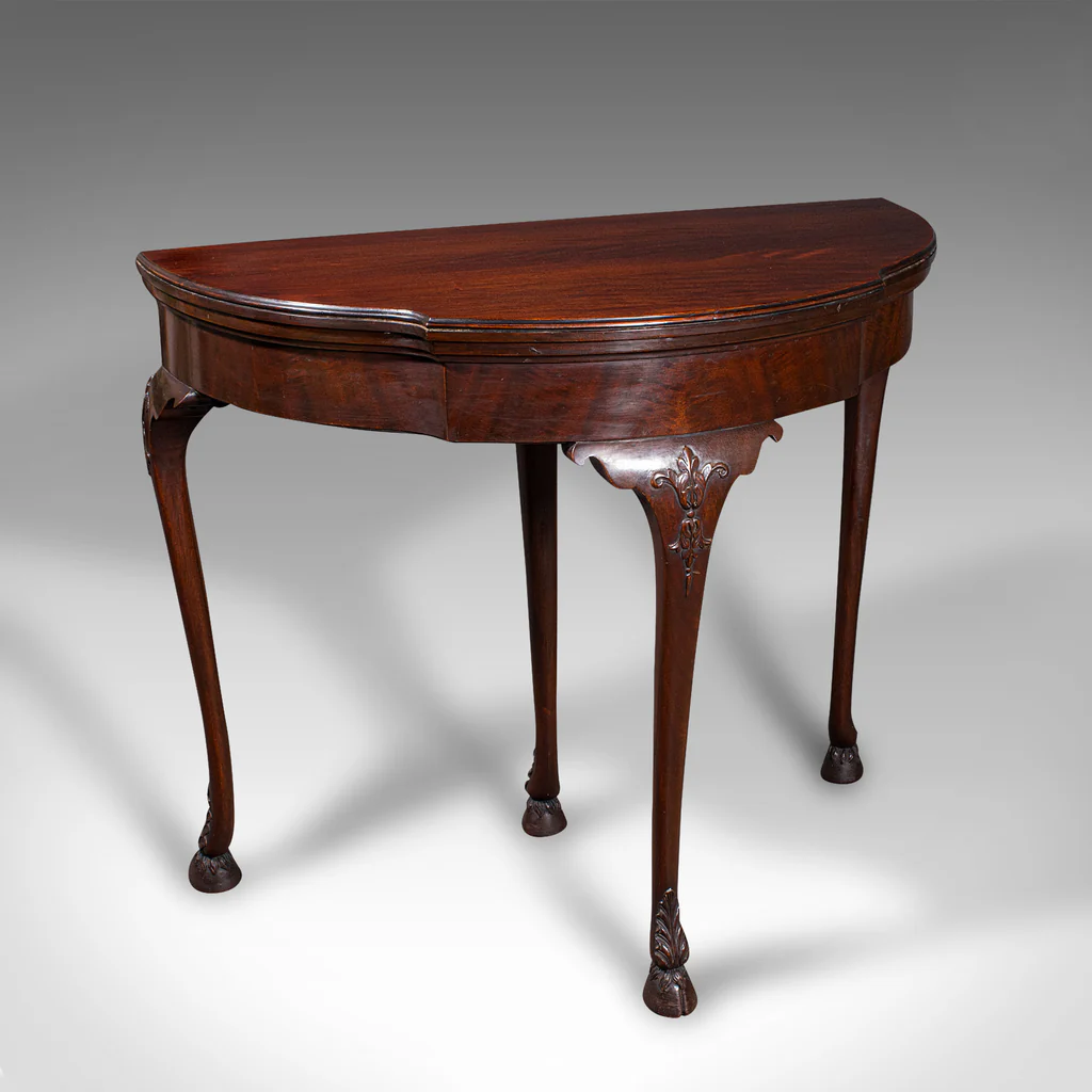 Antique Georgian Revival Card Table, English, Folding, Games, Victorian ...