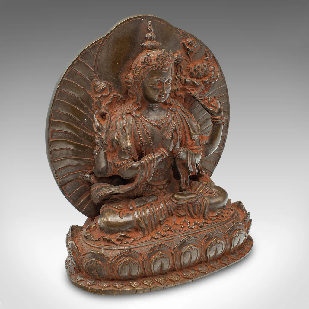 Antique Buddhist Avalokiteshvara Figure, Asian, Bronze Deity, Icon ...