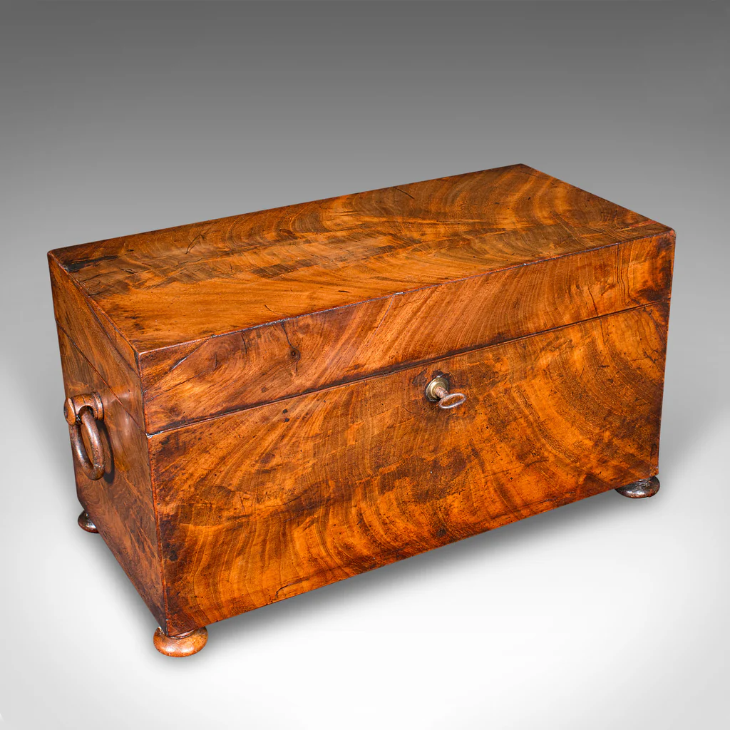 Antique Tea Caddy, English, Loose Leaf Canister, Mixing Glass, Regency ...