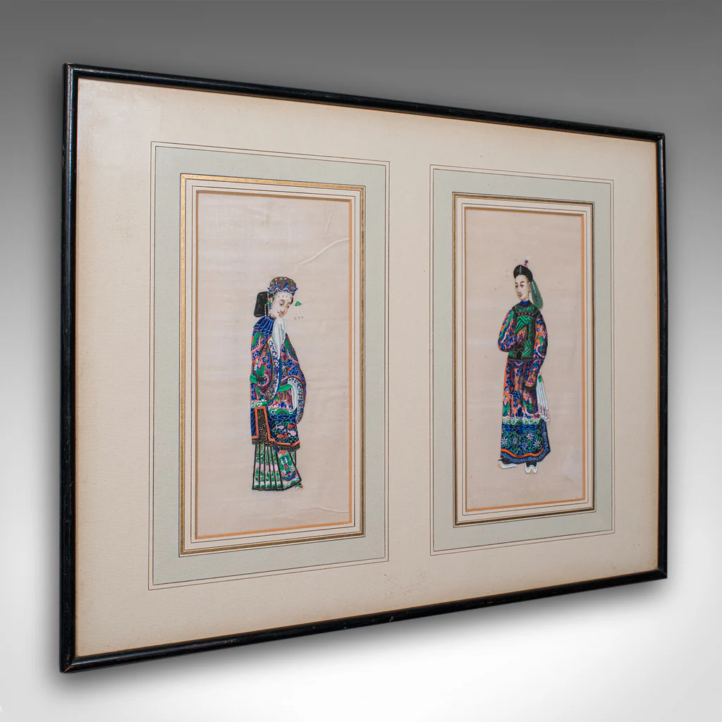 Antique Pith Painting, Oriental Art, Watercolour, Qing Dynasty ...