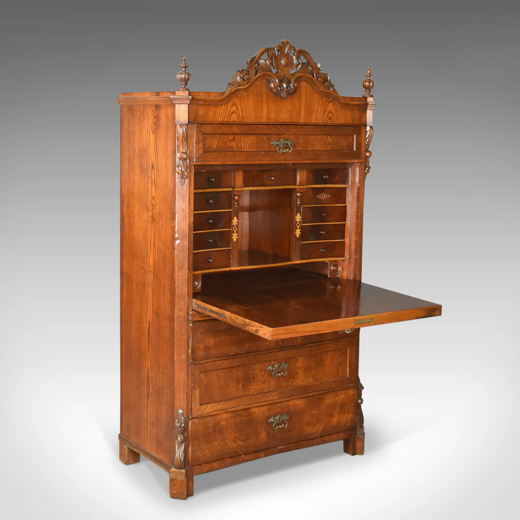Antique Bureau Desk, French, Escritoire, Oak, 19th Century Circa 1870 ...