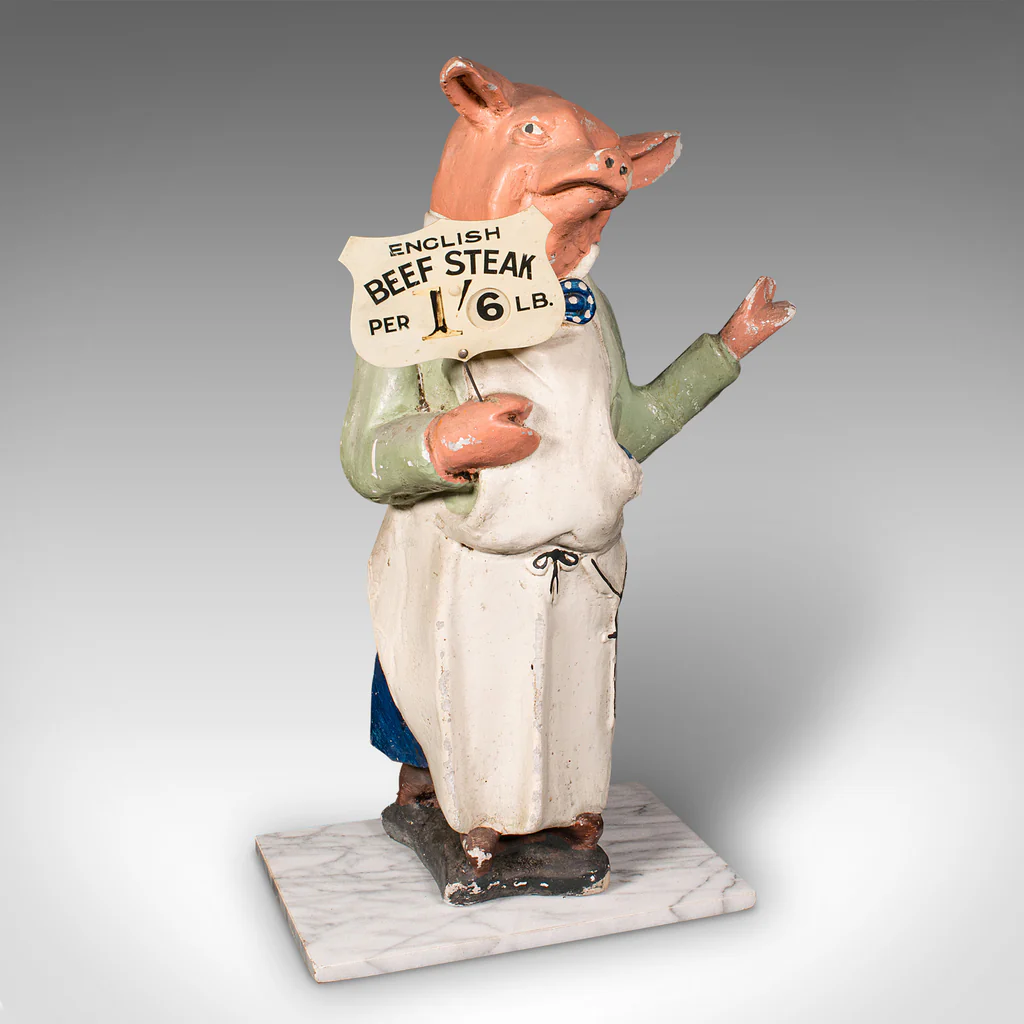 Antique Butcher's Shop Display Figure, English, Advertising, Pig ...