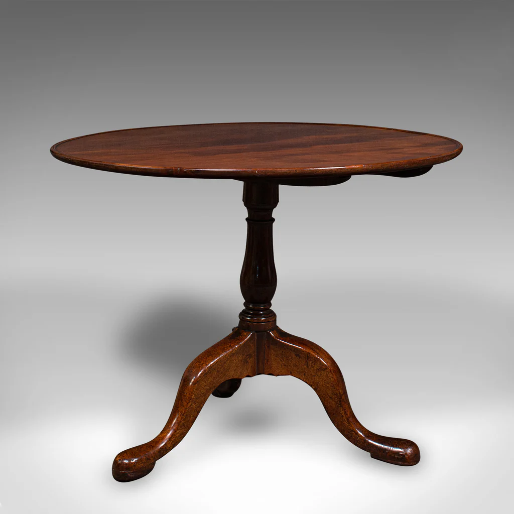 3 Feet Wide Antique Tilt Top Table, English, Reception Hall, Breakfast ...