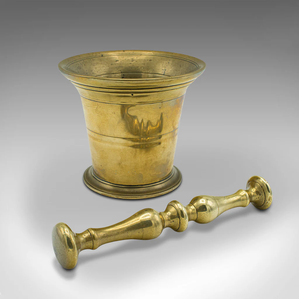 Antique Apothecary Mortar and Pestle, English, Brass, Chemist ...