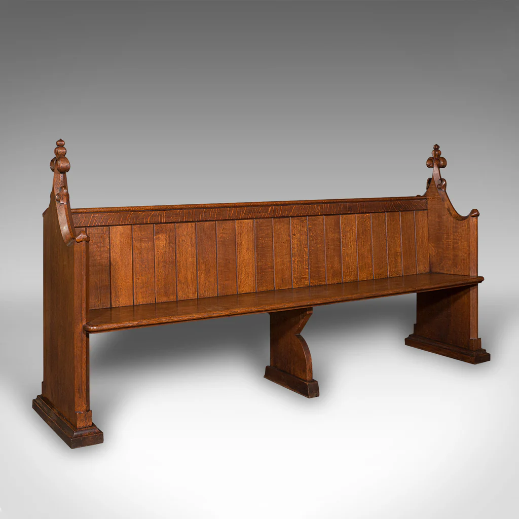 Large Antique Pew, Scottish, Oak, Ecclesiastic, Bench Seat, After Pugin ...