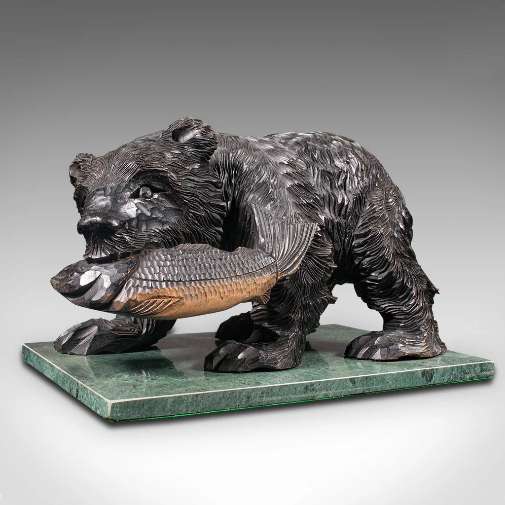 Antique Decorative Bear Figure, German Carved Fruitwood, Black Forest ...
