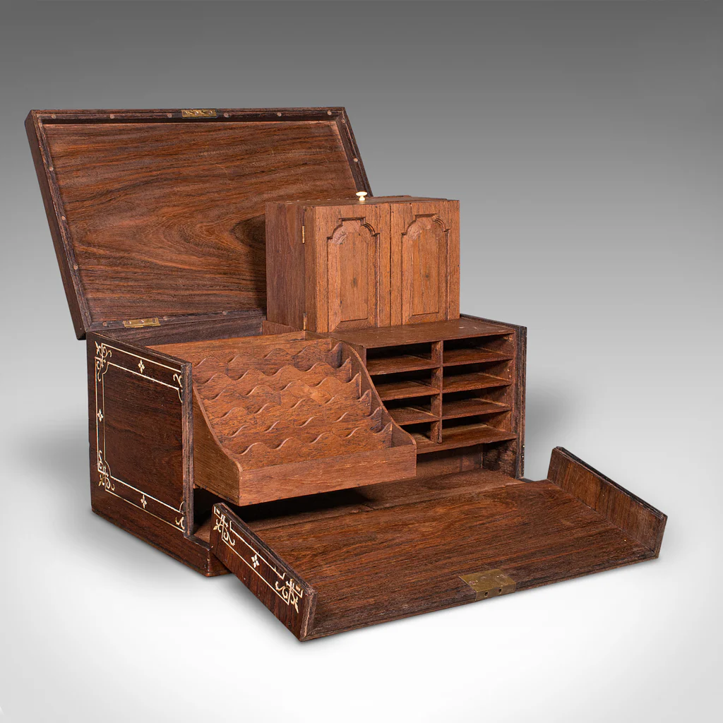 Antique Campaign Correspondence Box, Anglo Indian, Colonial, Writing ...