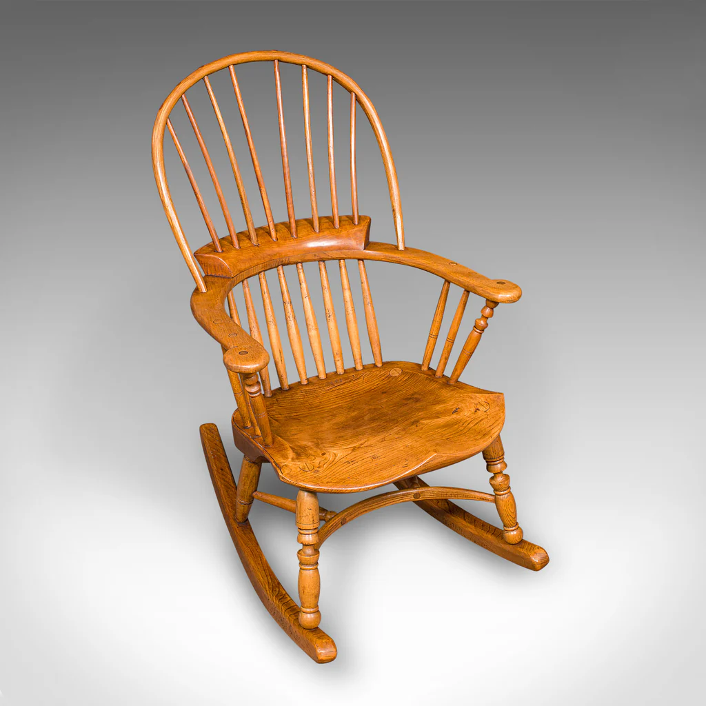 Antique Windsor Rocking Chair, English, Elm, Rocker, Fireside Seat ...