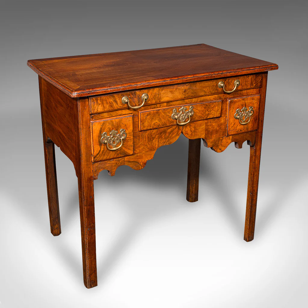 Antique Lowboy Table, Georgian, English, Burr Walnut, Oak, Hall, Side ...