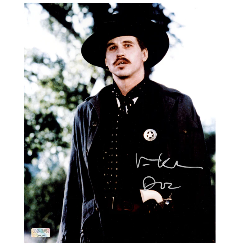 Val Kilmer Autographed Tombstone Doc Holliday 8×10 Photo with 'Doc ...