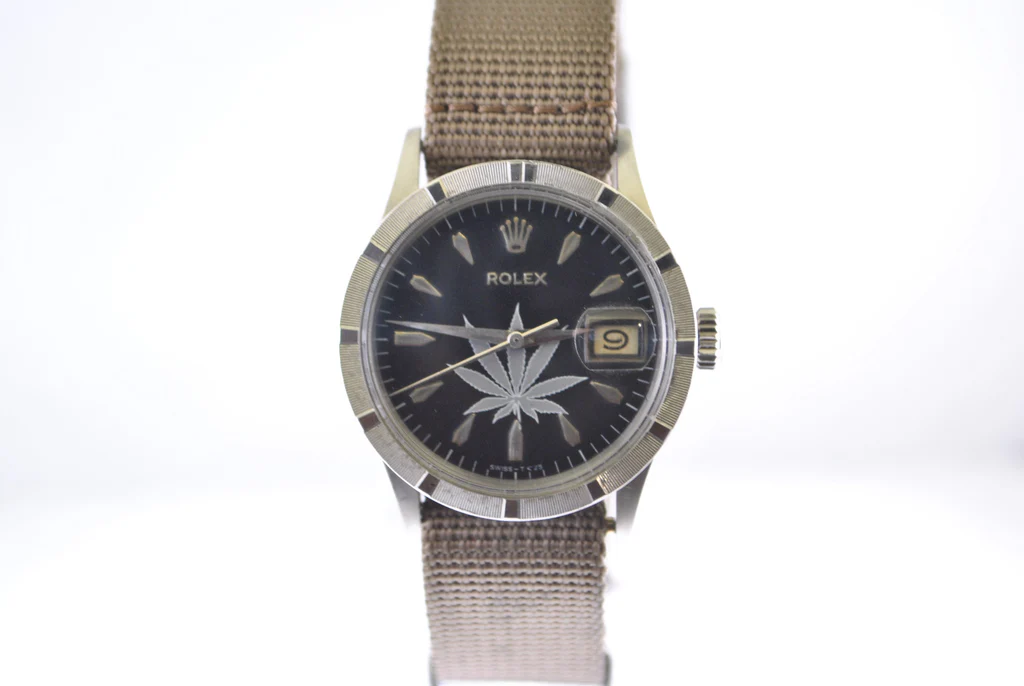 1950s Rolex Automatic in SS with Cannabis/Marijuana Leaf Dial and ...