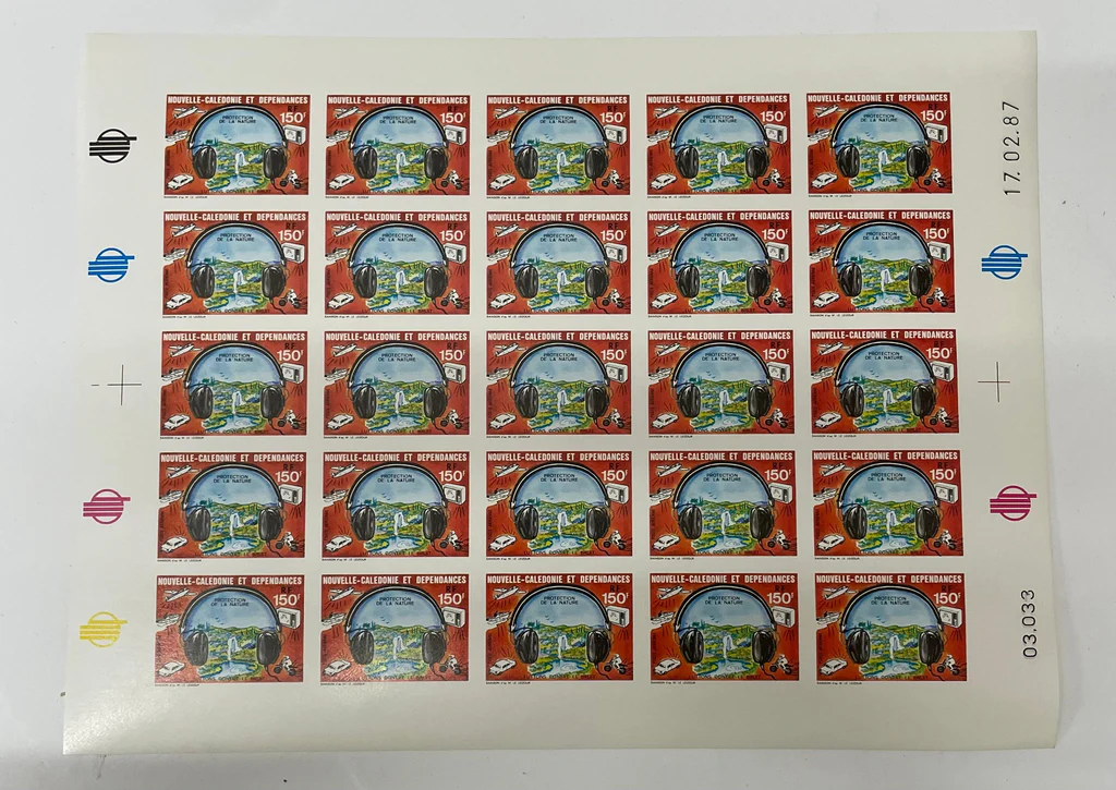 Rare Vintage 1987 New Caledonia 150F Imperforate Stamp Sheet - $40K ...