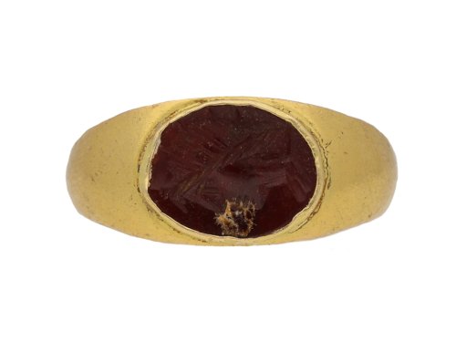 Ancient Roman Sol Invictus glass intaglio ring, circa 3rd-4th century ...