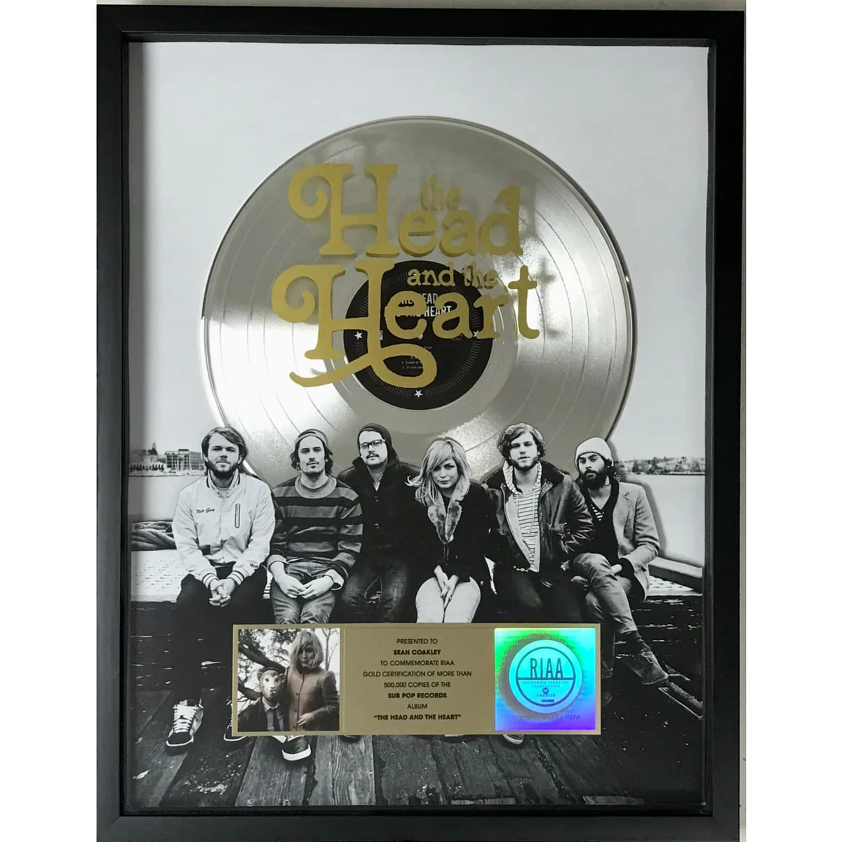 The Head And The Heart debut RIAA Gold Album Award | Barnebys