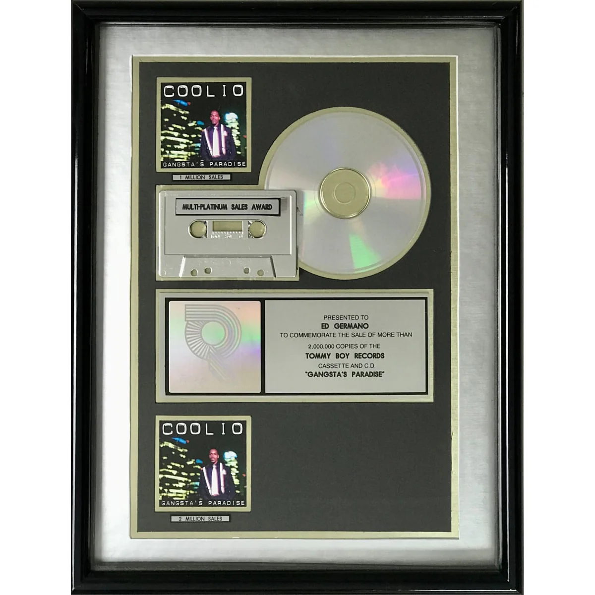Coolio Gangsta's Paradise RIAA 2x Multi-Platinum Album Award | Barnebys
