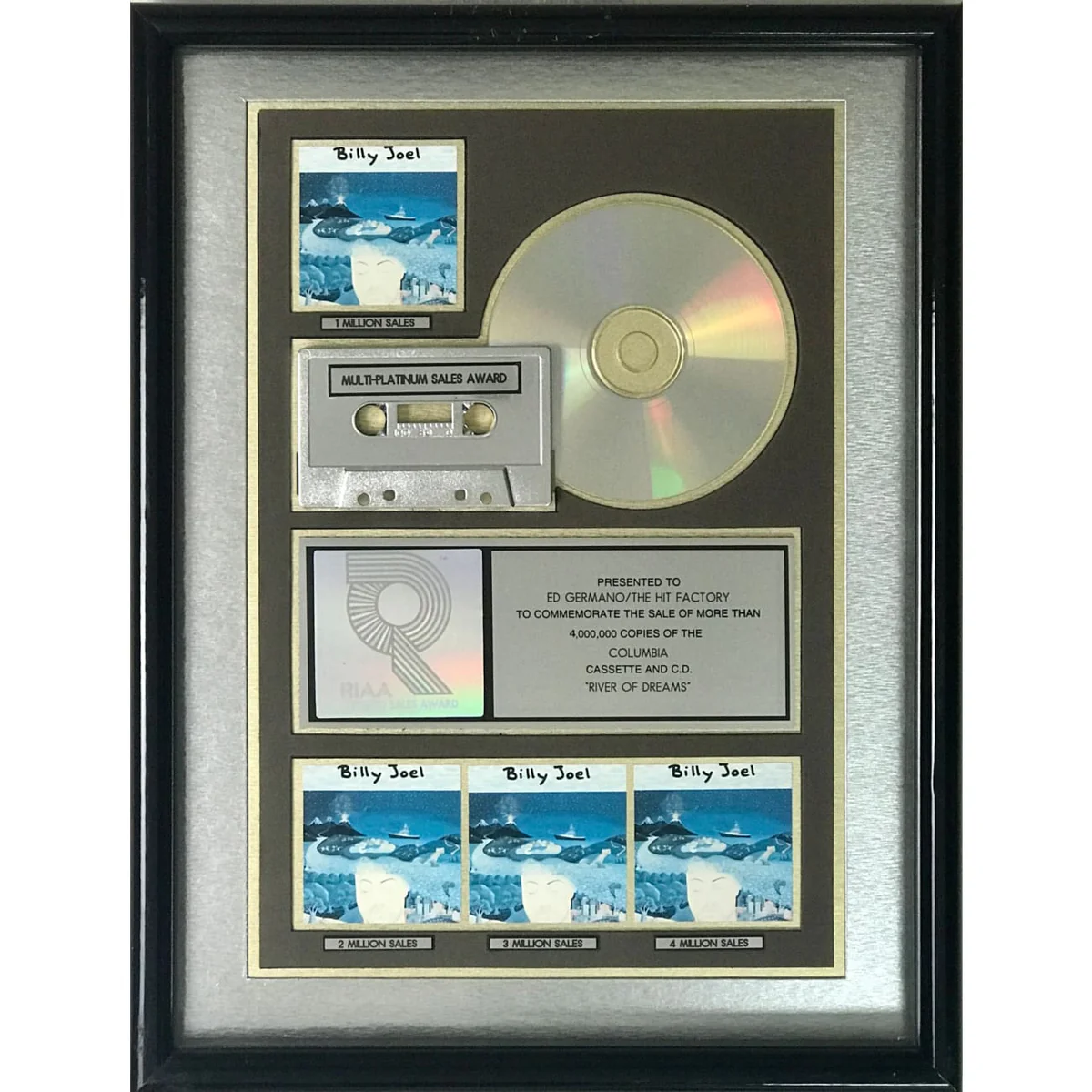 Billy Joel River Of Dreams RIAA 4x Multi-Platinum Album Award | Barnebys