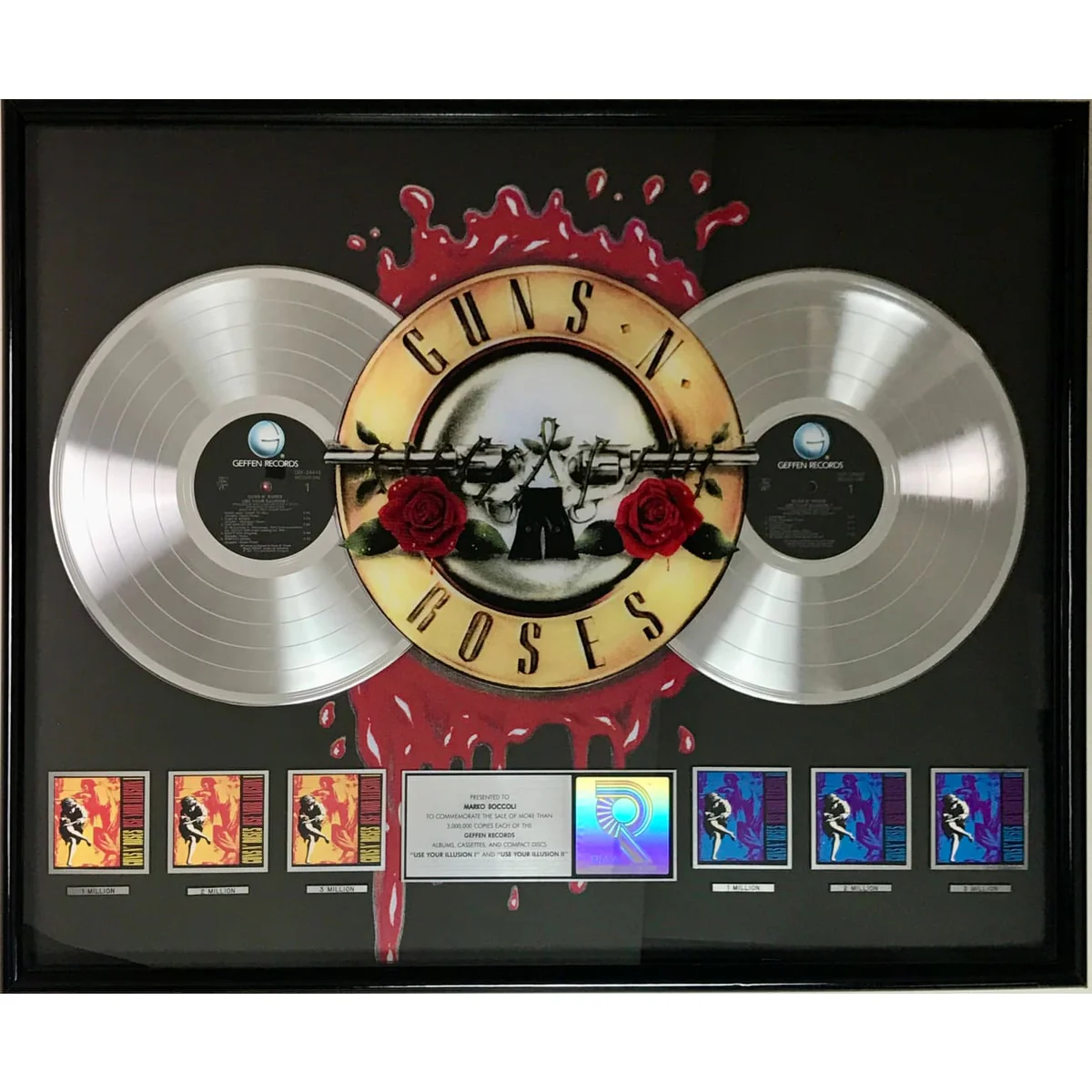 Guns N' Roses Use Your Illusion I & II RIAA 3x Multi-Platinum Award ...