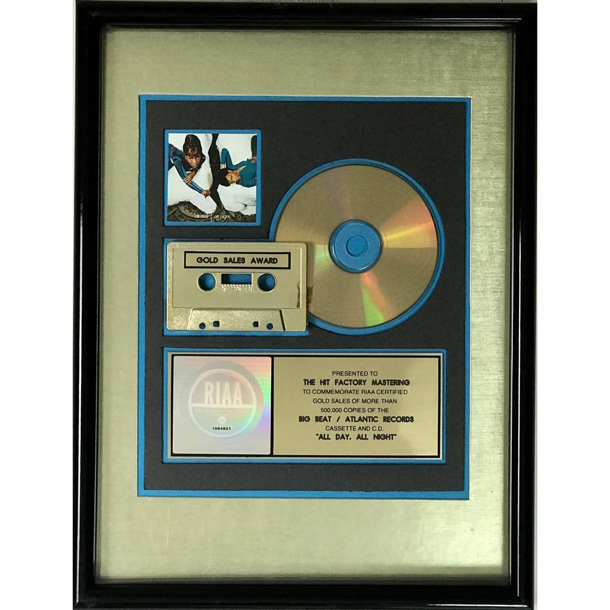 Changing Faces All Day, All Night RIAA Gold Album Award | Barnebys