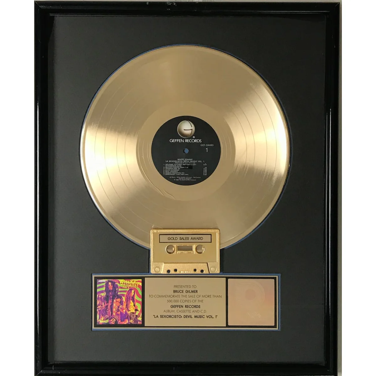 White Zombie La Sexorcisto: Devil Music Vol One RIAA Gold Album Award ...