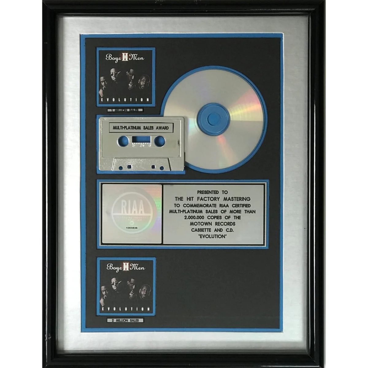 Boyz II Men Evolution RIAA 2x Multi-Platinum Album Award | Barnebys