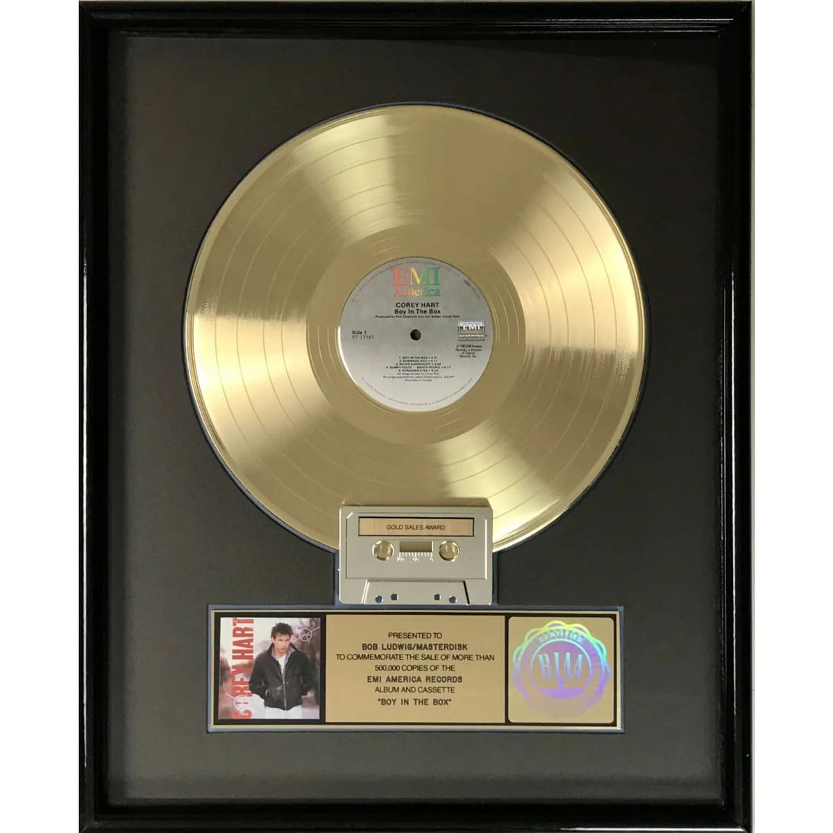 Corey Hart Boy In The Box RIAA Gold Album Award | Barnebys