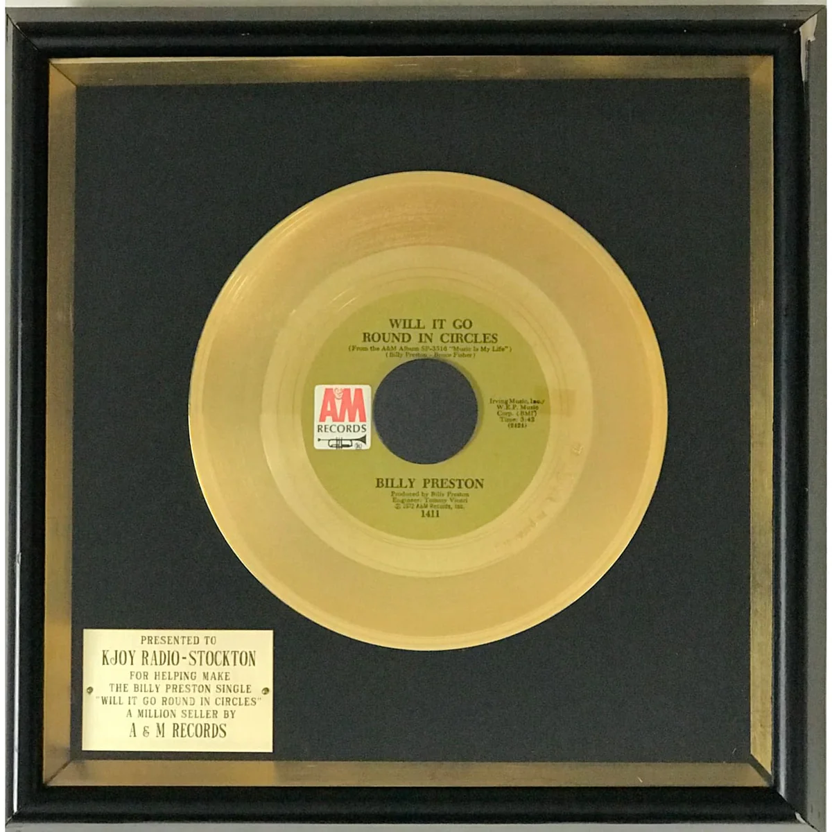 Billy Preston "Will It Go Round In Circles" 1973 Disc Award Ltd - RARE ...