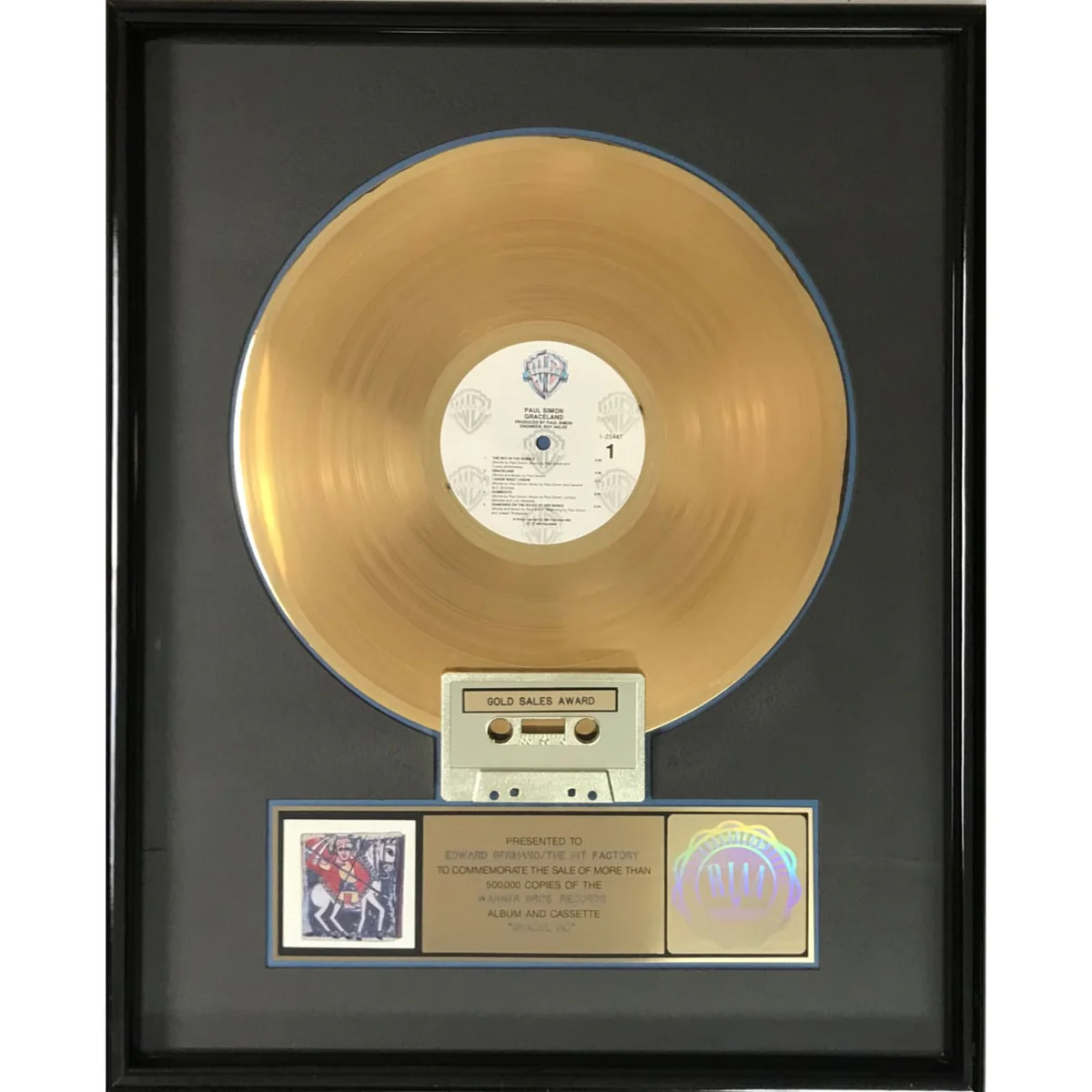 Paul Simon Graceland RIAA Gold Album Award | Barnebys