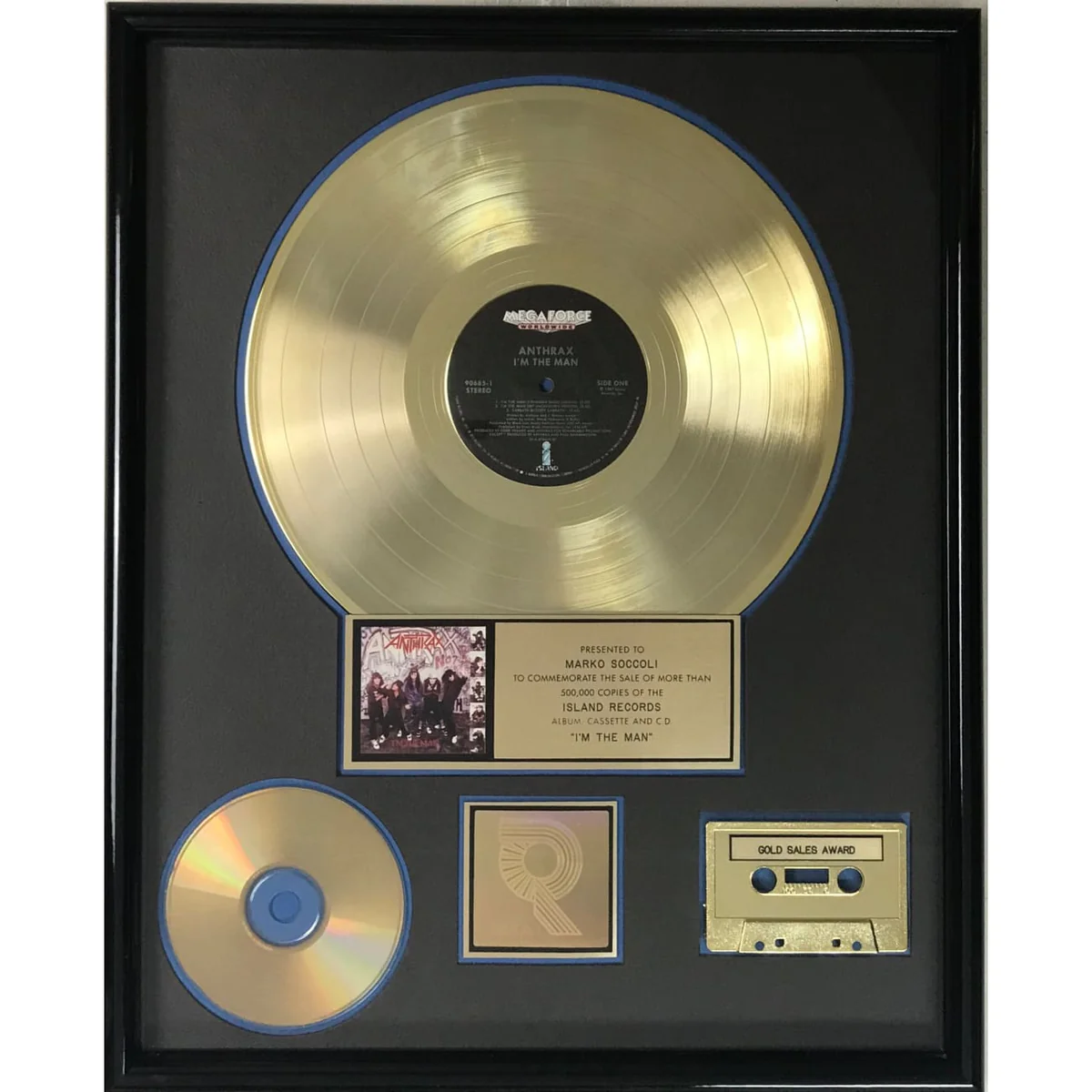 Anthrax I'm The Man RIAA Gold EP Award | Barnebys