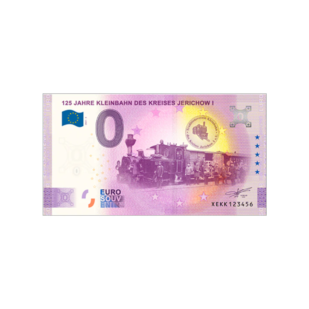 Billet souvenir de zéro euro - 125 jahre kleinbahn des kreises jerichow ...