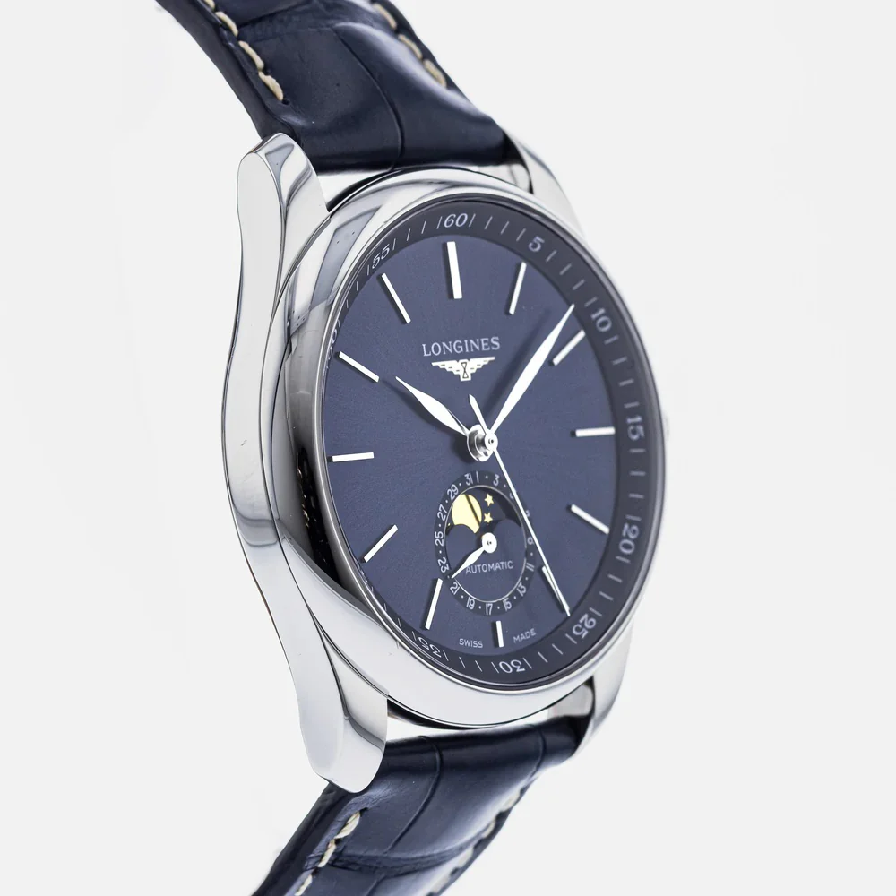 Longines Master Collection Blue Dial Blue Leather Strap Men's Watch ...