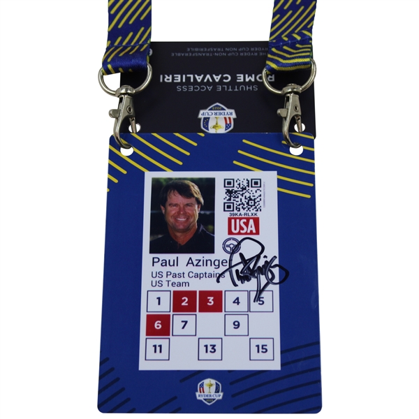 Paul Azinger Signed Personal 2023 Ryder Cup Team USA Past Captain ...