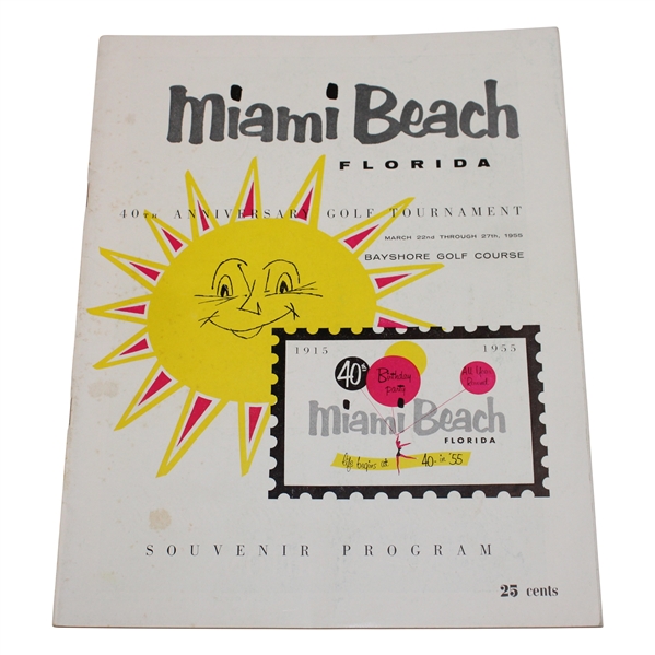 1955 Miami Beach 40th Anniversary Golf Tournament Program | Barnebys